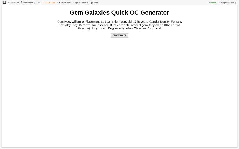 Gem Galaxies Quick OC Generator