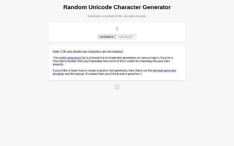 Random Unicode Character Generator