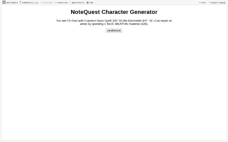 NoteQuest Character Generator