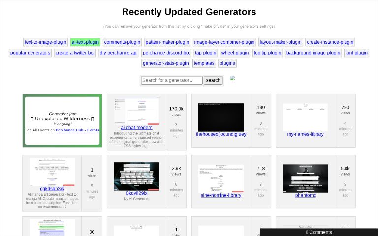 Recently Updated Generators