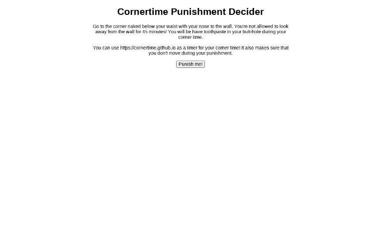 Cornertime Punishment Decider ― Perchance Generator