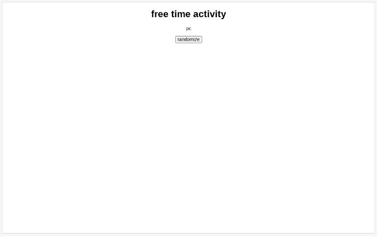 free time activity ― Perchance Generator