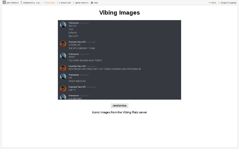 Vibing Images ― Perchance Generator