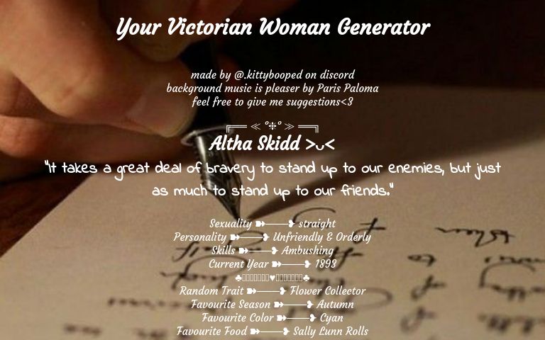 Your Victorian Woman Generator