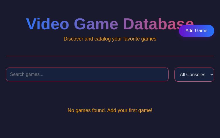 Video Game Database ― Perchance Generator