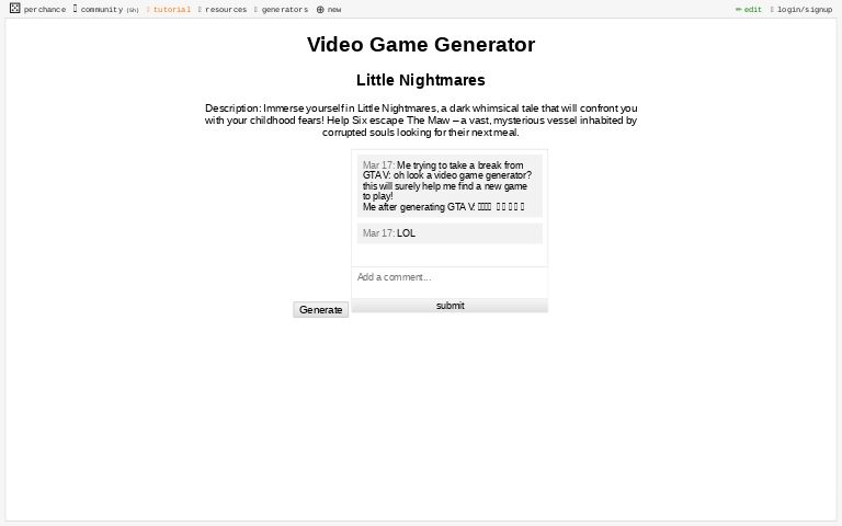 Video Game Generator