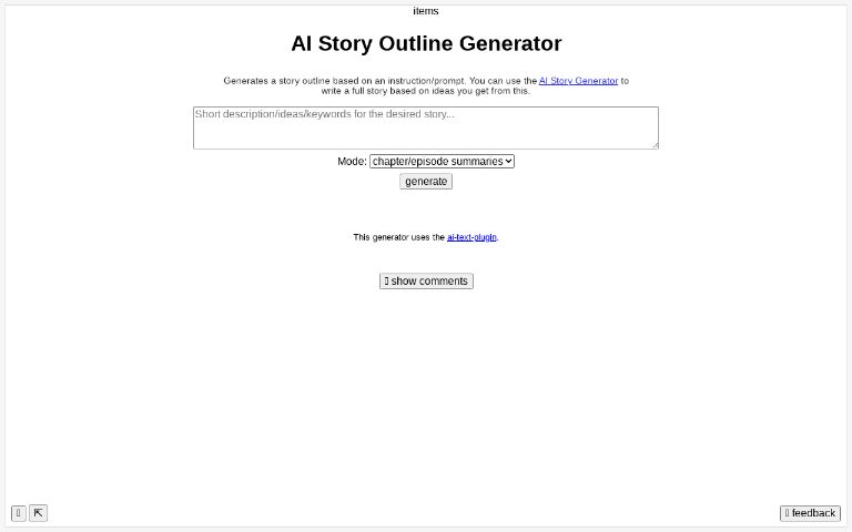 AI Story Outline Generator (free, no sign-up, unlimited)