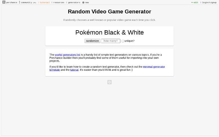 Random Video Game Generator