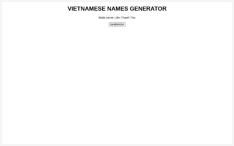 VIETNAMESE NAMES GENERATOR