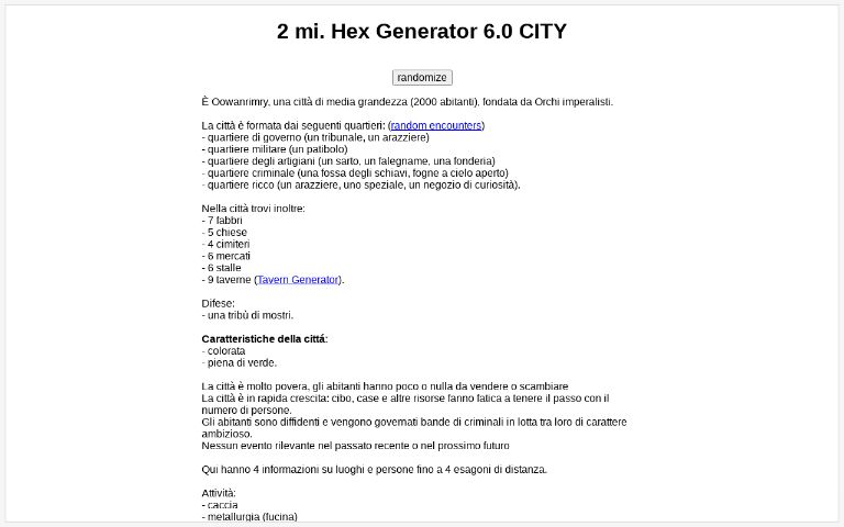 2 mi. Hex Generator 6.0 CITY