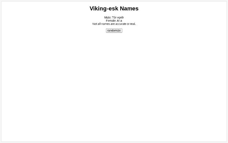 Viking-esk Names ― Perchance Generator