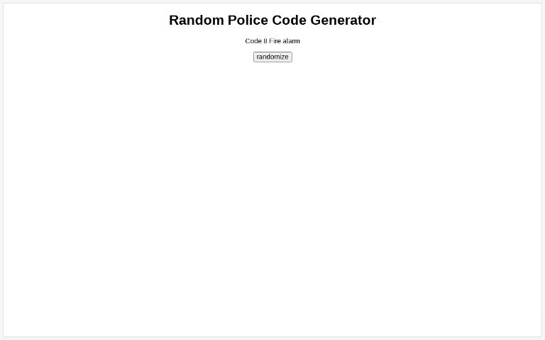 Random Police Code Generator
