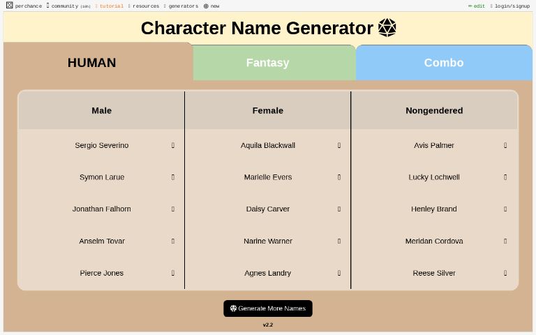 Character Name Generator