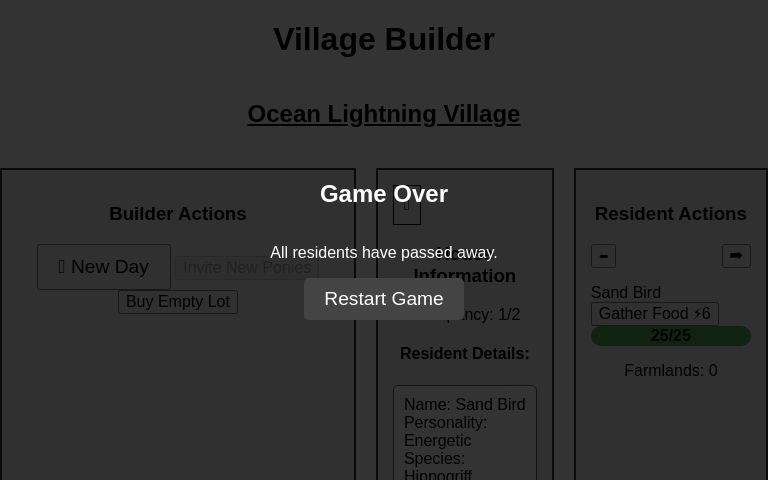 Village Builder ― Perchance Generator