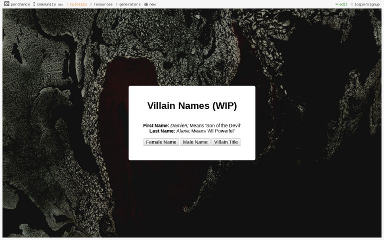 Villain Names (WIP) ― Perchance Generator