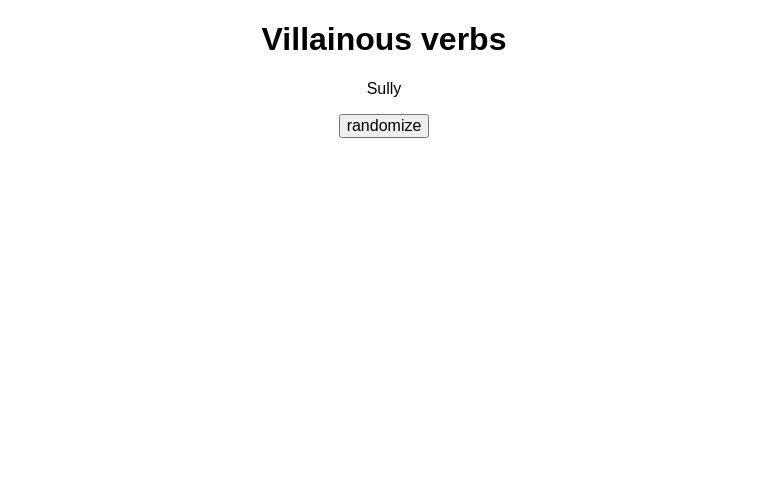 Villainous verbs ― Perchance Generator