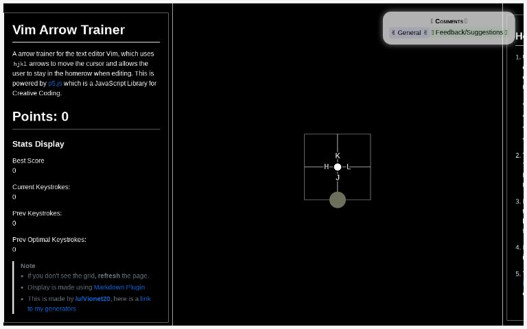 Vim Arrow Trainer ― Perchance Generator