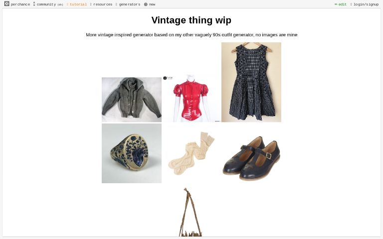 Vintage thing wip ― Perchance Generator