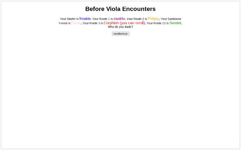 Before Viola Encounters ― Perchance Generator