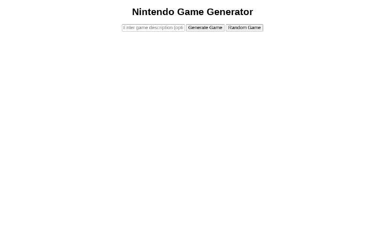 Nintendo Game Generator