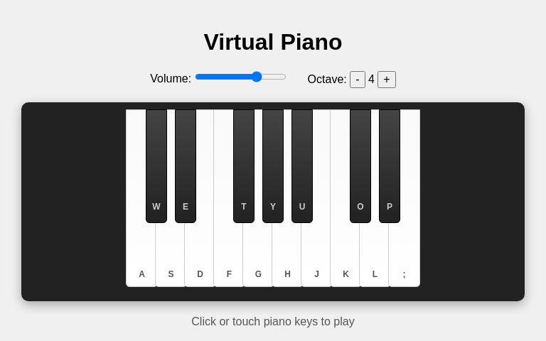 Virtual Piano ― Perchance Generator
