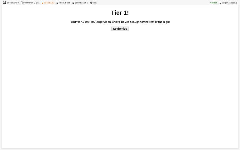 Tier 1! ― Perchance Generator