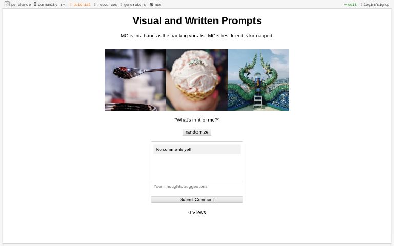 Visual and Written Prompts ― Perchance Generator