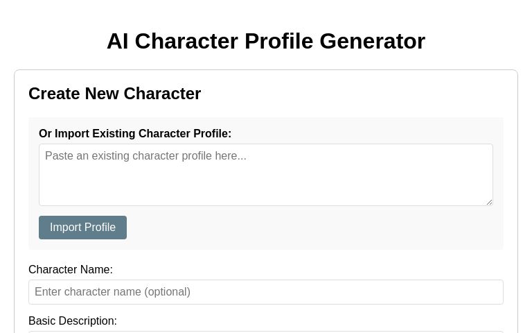 AI Character Profile Generator