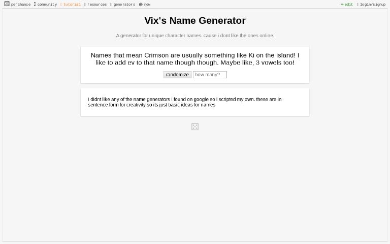 Vix's Name Generator