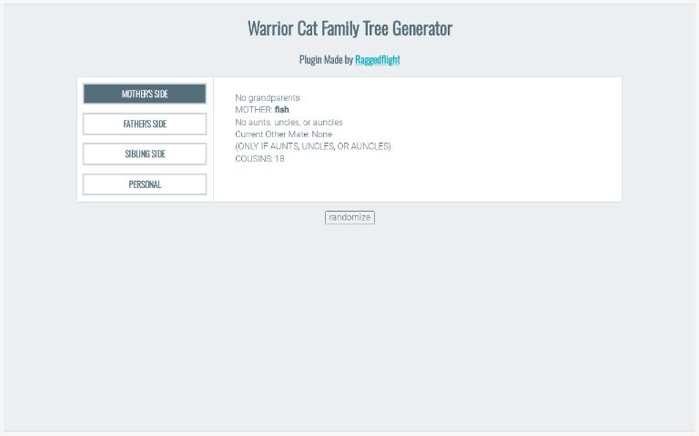 Warrior Cat Family Tree Generator