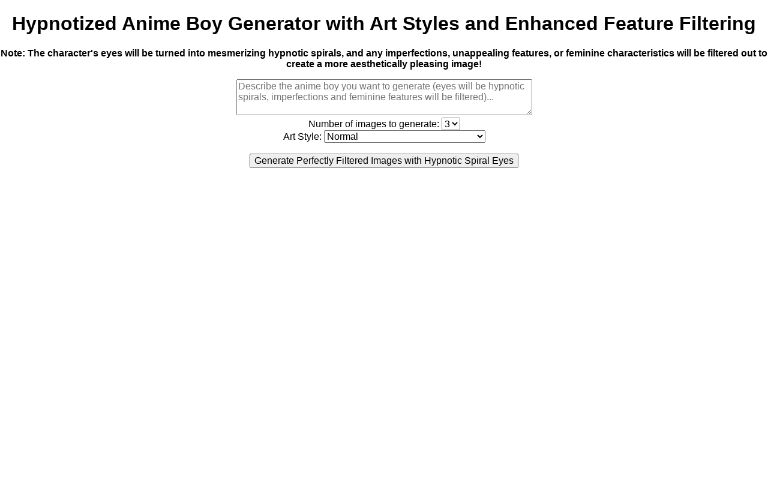 Hypnotized Anime Boy Generator with Art Styles and Enhanced Feature ...
