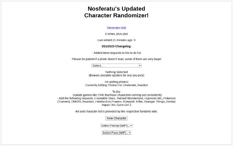 Nosferatu's Updated Character Randomizer! ― Perchance Generator