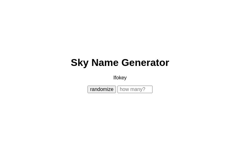 Sky Name Generator