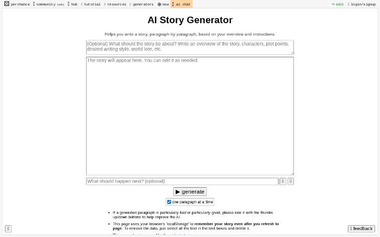 AI Story Generator (free, unlimited, no sign-up)