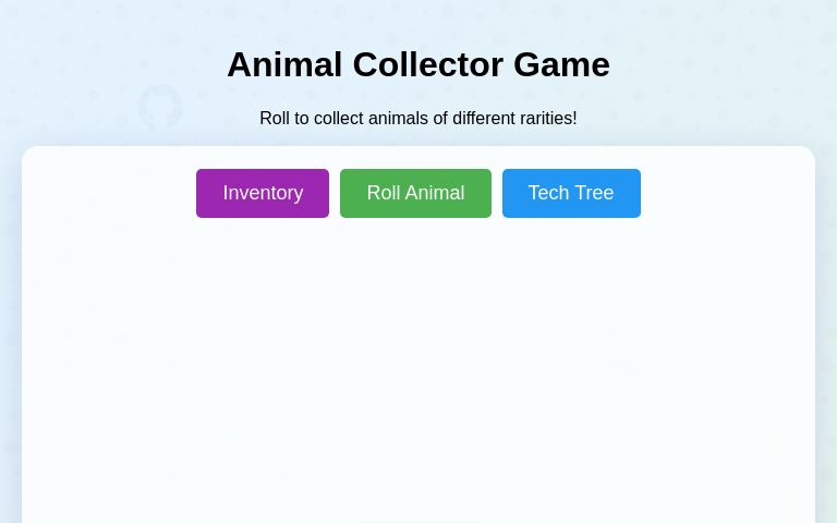 Animal Collector Game ― Perchance Generator