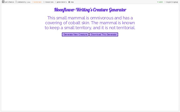 Moonflower-Writing's Creature Generator