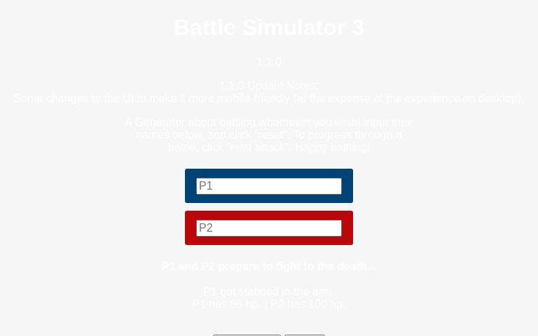 Battle Simulator 3 ― Perchance Generator