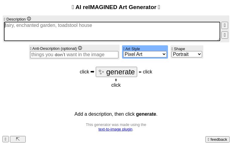 Ai reIMAGINED Art Generator (free, no sign-up, no limits)