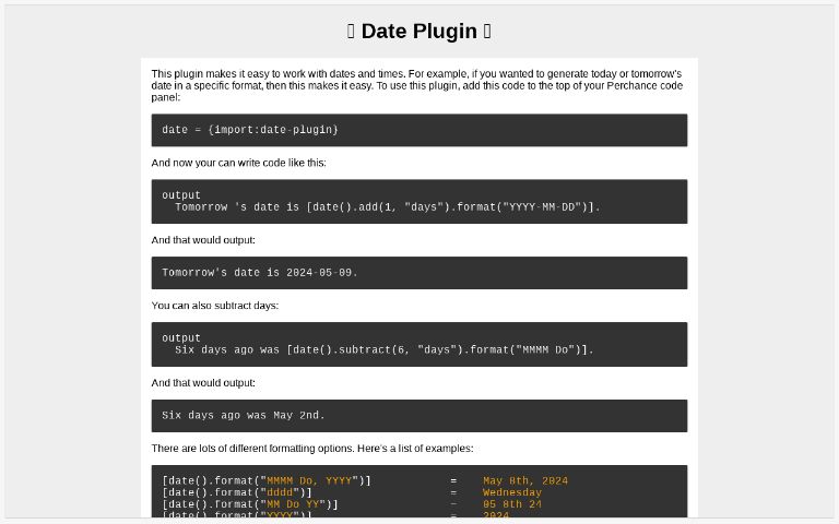 📅 Date Plugin 🕒