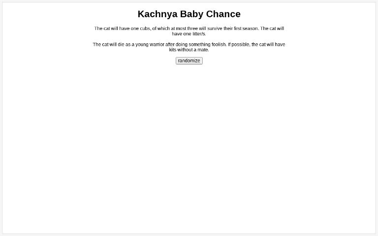 Kachnya Baby Chance ― Perchance Generator