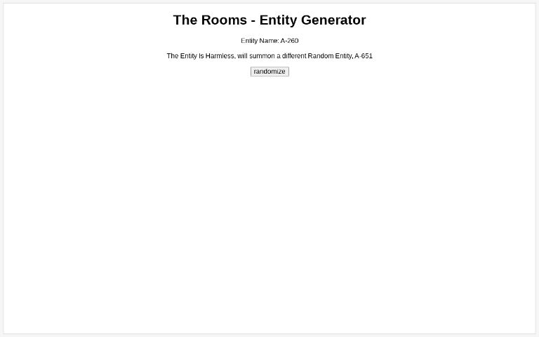 The Rooms - Entity Generator