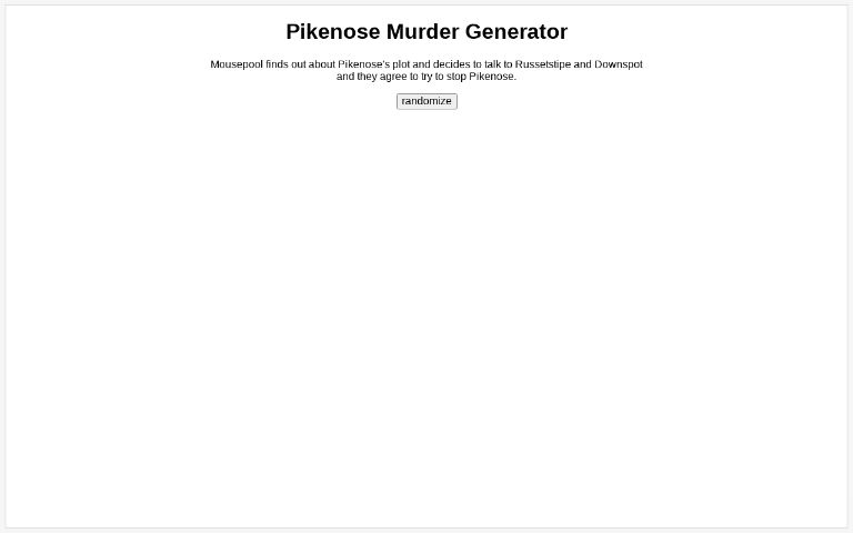Pikenose Murder Generator