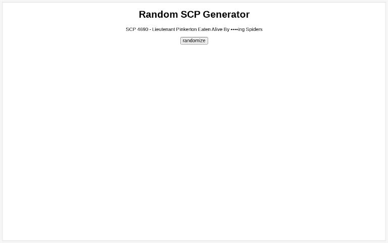 Random SCP Generator