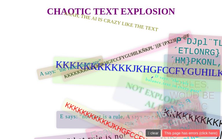 CHAOTIC TEXT EXPLOSION ― Perchance Generator