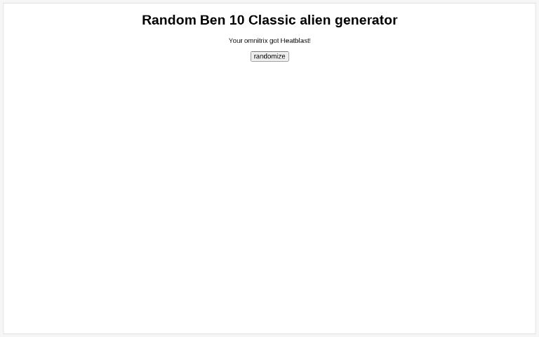 Random Ben 10 Classic alien generator