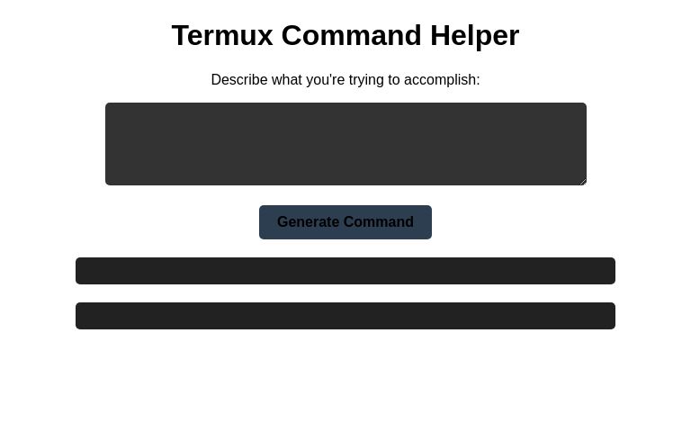 Termux Command Helper ― Perchance Generator