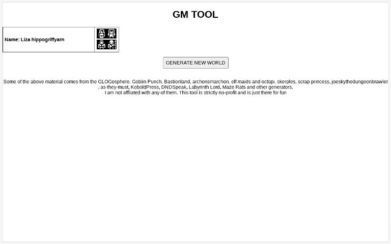GM TOOL ― Perchance Generator