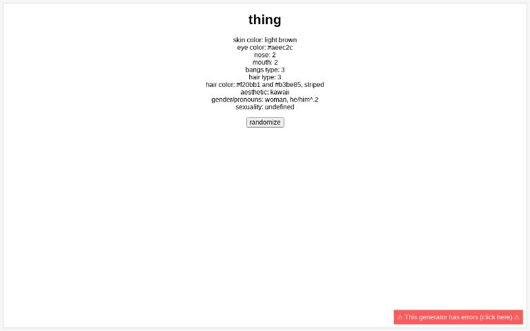 thing ― Perchance Generator