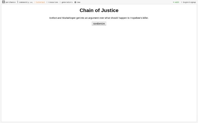 Chain of Justice ― Perchance Generator