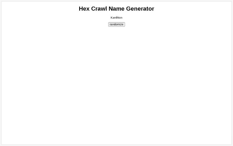 Hex Crawl Name Generator